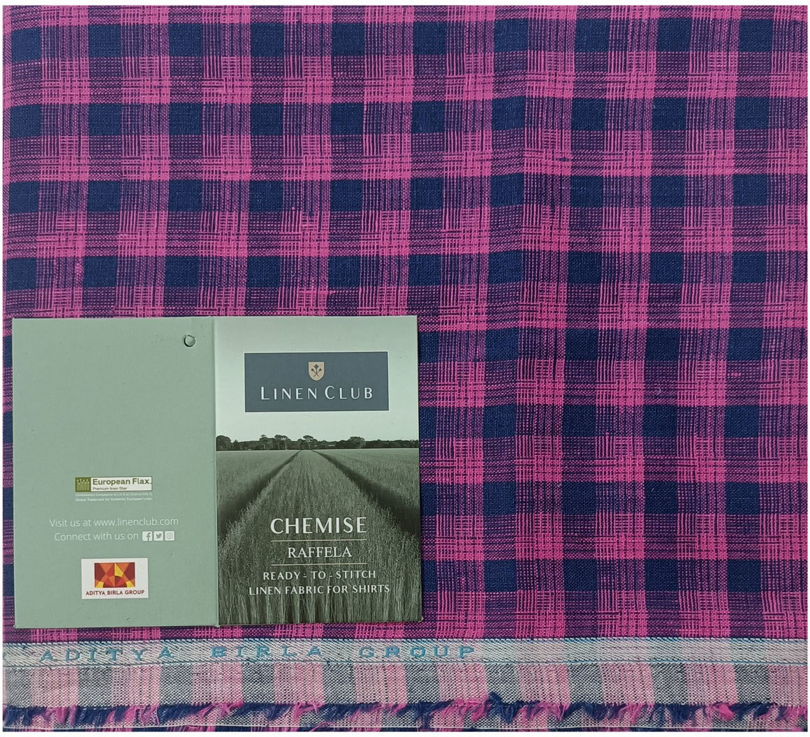Linen Club Linen Checkered Shirt Fabric – Mans fab Retail