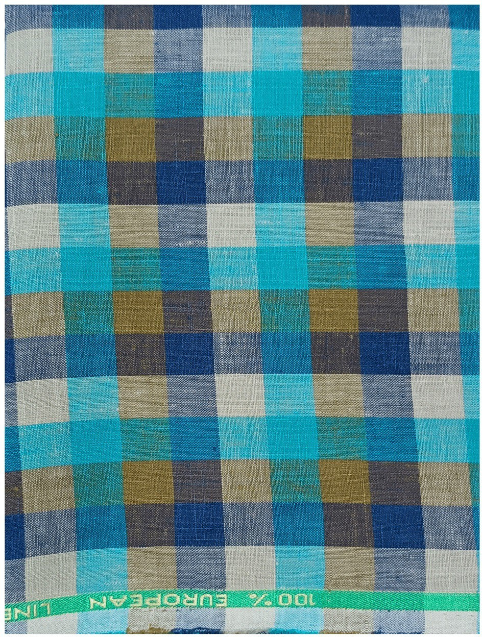 Arvind Linen Checkered Shirt Fabric – Mansfab