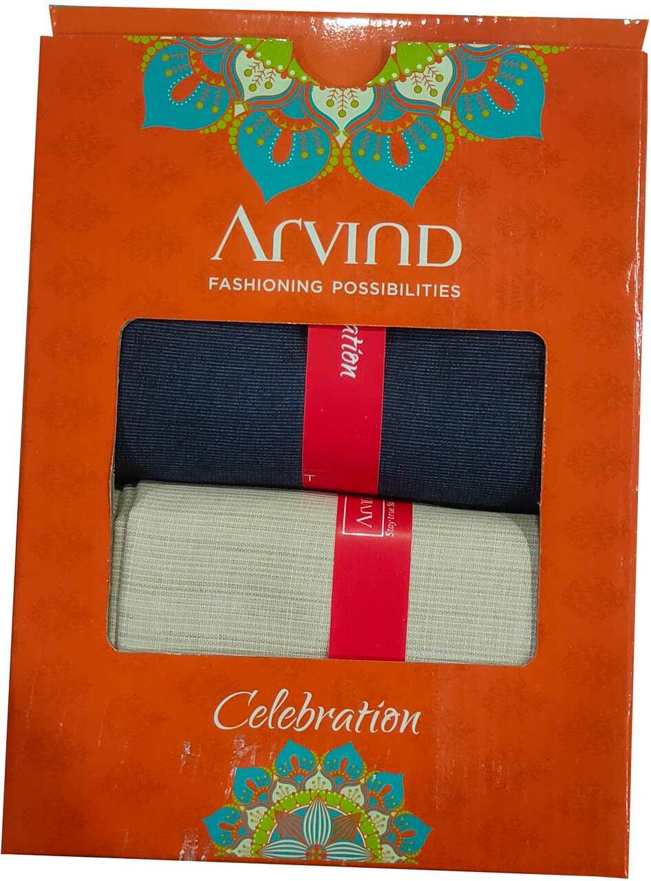 Arvind Cotton Blend Self Design Shirt & TrouserFabric – Mansfab