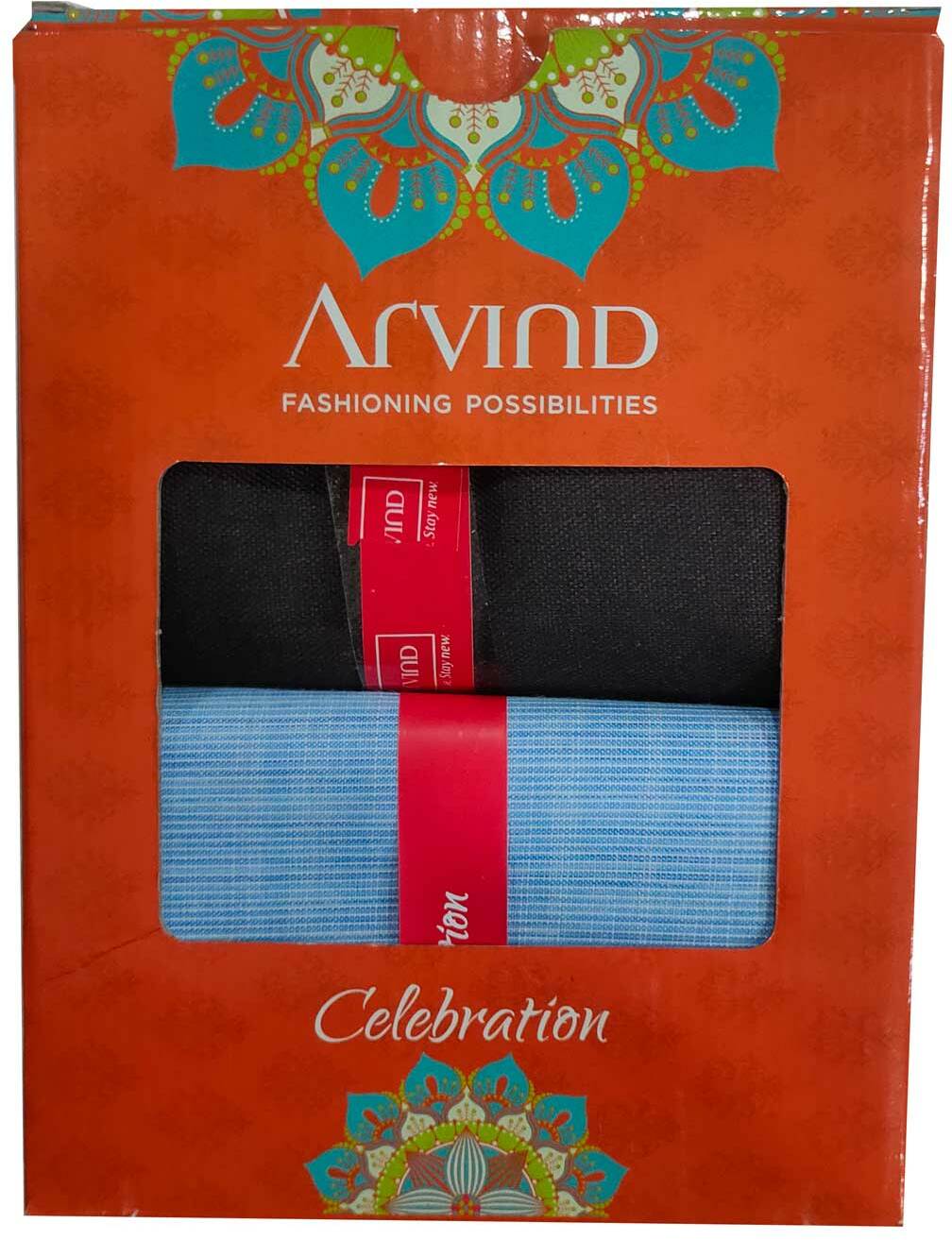 Arvind Cotton Blend Self Design Shirt & TrouserFabric – Mans fab Retail