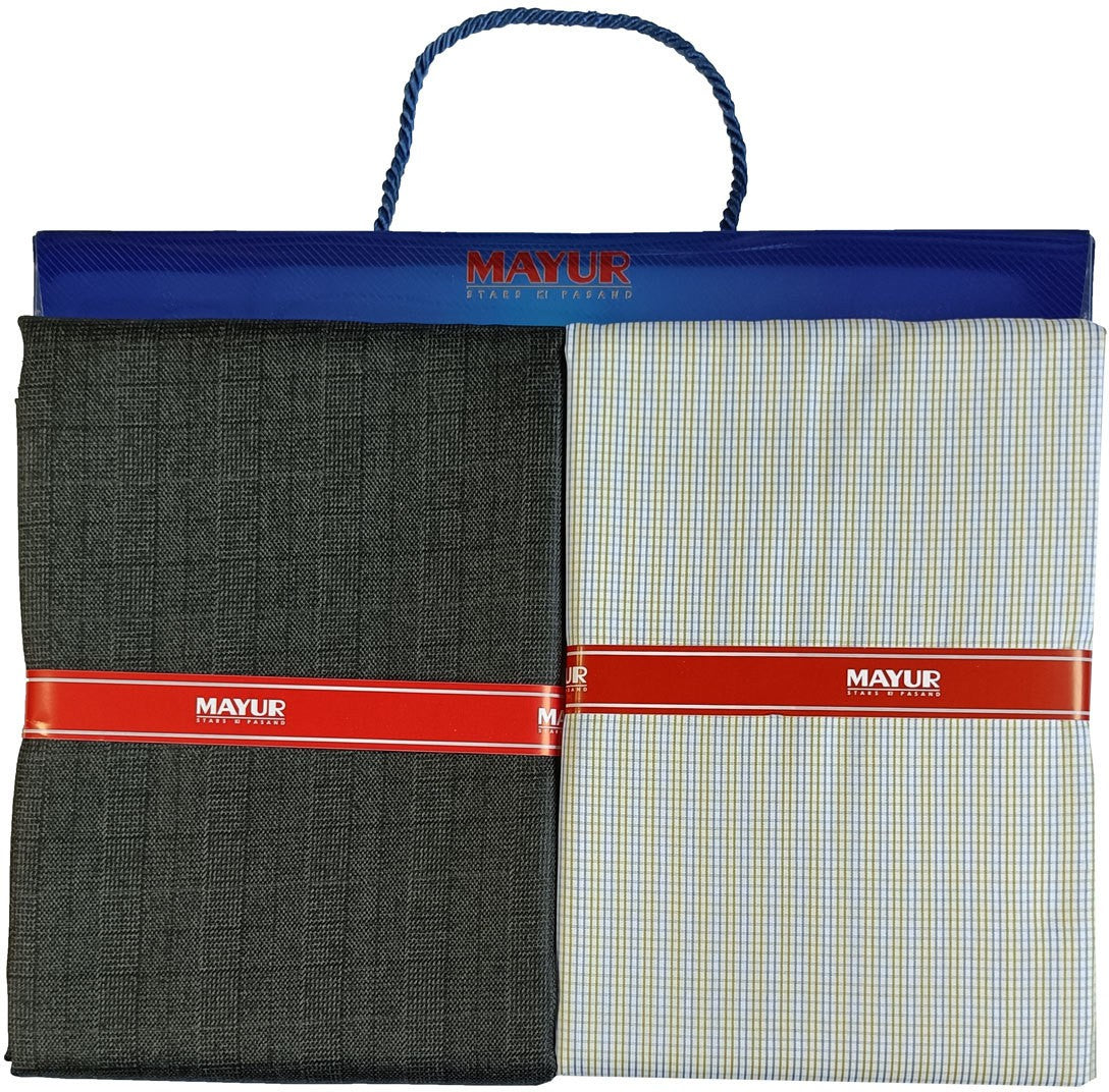 MAYUR Cotton Blend Self Design Shirt & Trouser Fabric – Mansfab