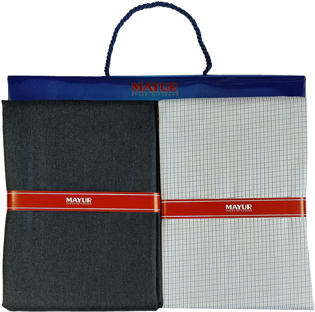 MAYUR Cotton Blend Self Design Shirt & Trouser Fabric – Mansfab