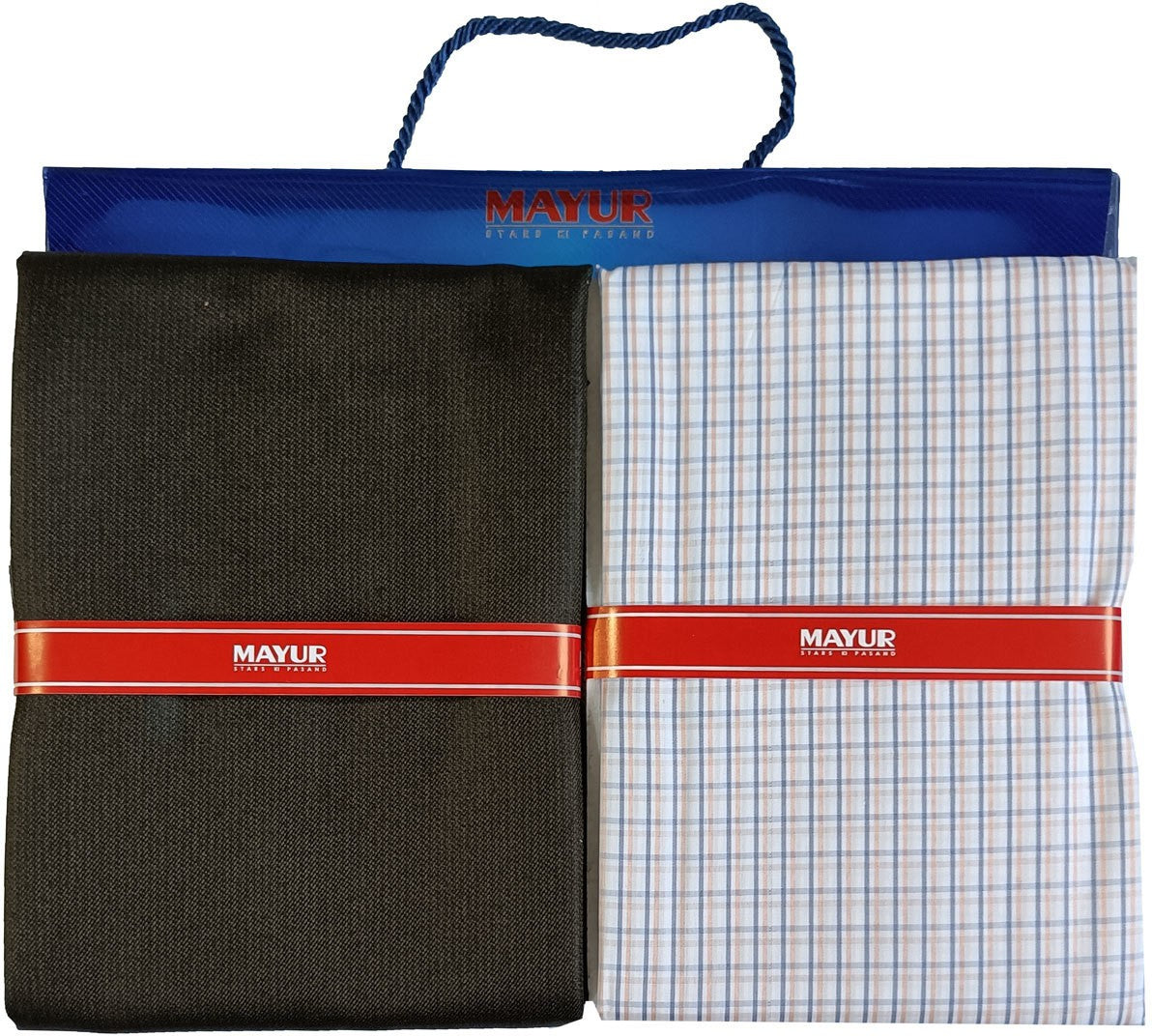 MAYUR Cotton Blend Self Design, Striped Shirt & Trouser Fabric – Mansfab