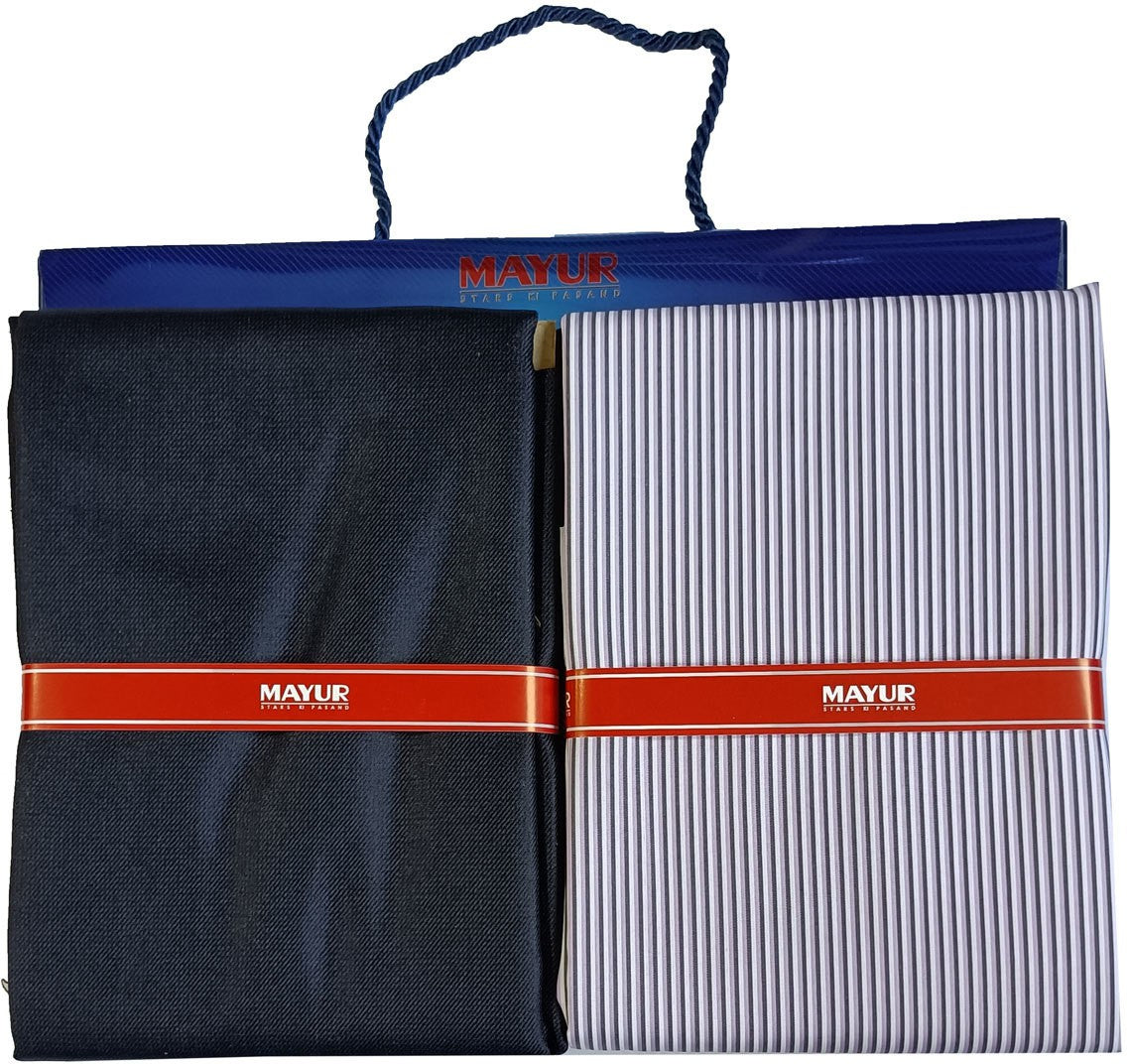 MAYUR Cotton Blend Solid, Striped Shirt & Trouser Fabric – Mansfab
