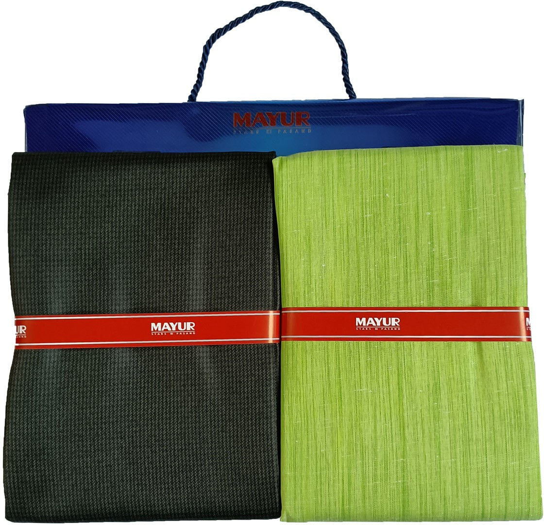 MAYUR Cotton Blend Self Design Shirt & Trouser Fabric – Mansfab
